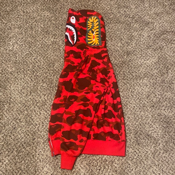 Bape | Other | Red Camo Full Zip Bape Hoodie 0 Authentic | Poshmark